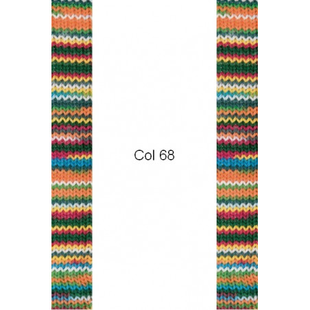 Laine Katia Coton Chromatiquc Couleur Rose Marine Saumon Orange