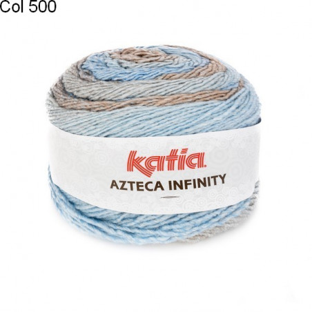 Laine Katia Azteca Infinity Couleur Bleu Vert